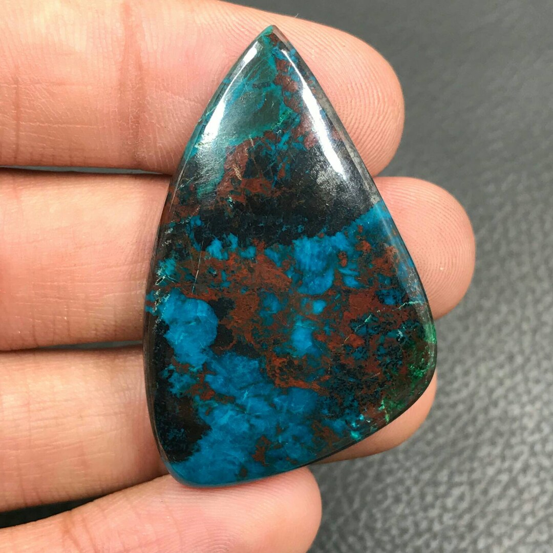 Azurite Shattuckite Cabochon... Freeform Cabochon...44x28x7 Mm...73 Cts...aj7692 - Etsy