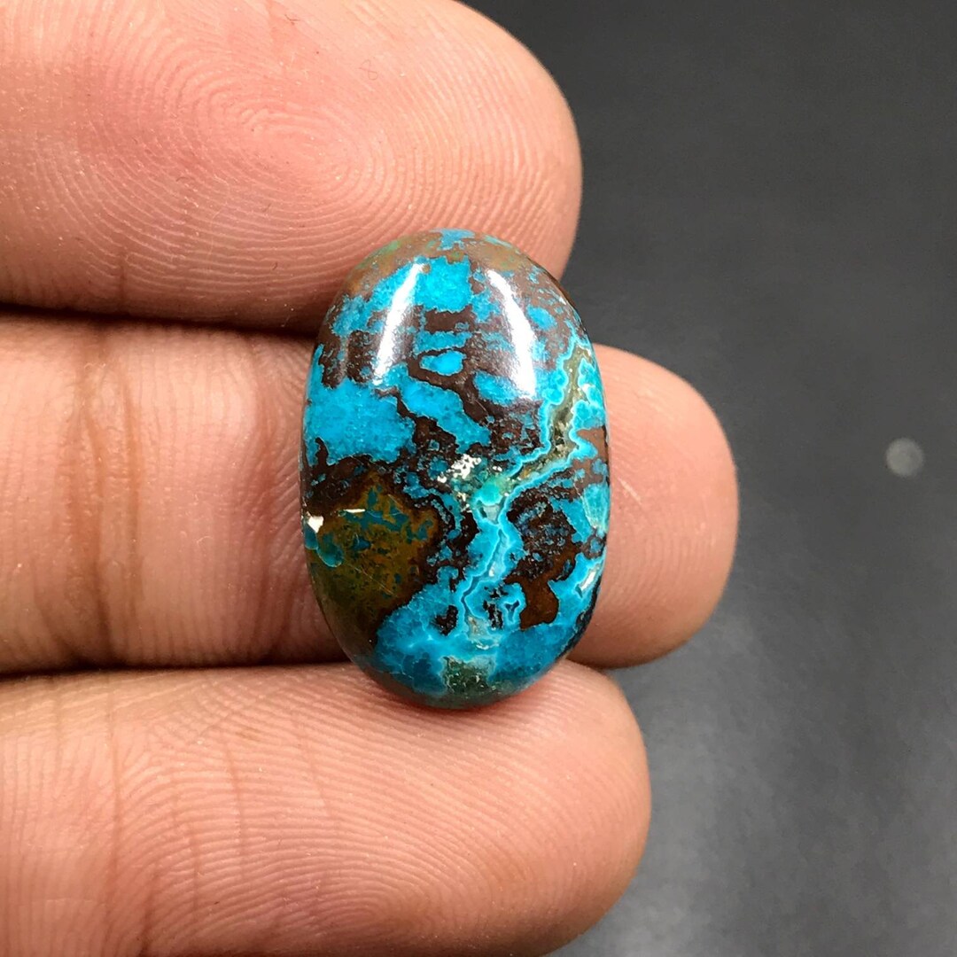 Australian Parrot Wing Chrysocolla Cabochon...oval Cabochon...19x13x6 ...