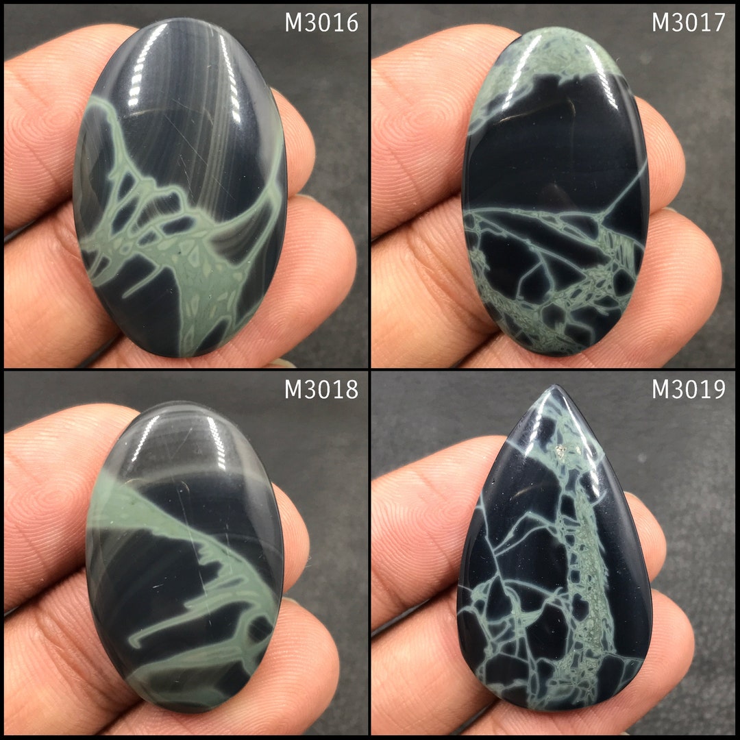 Spider Web Obsidian Cabochons.. M3016,M3017,M3018,M3019 - Etsy