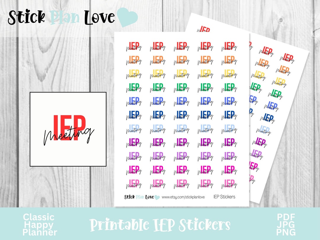 IEP Planner Stickers, IEP Stickers, Planner Stickers, Teacher Stickers ...