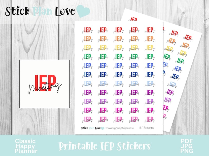 IEP Planner Stickers, IEP Stickers, Planner Stickers, Teacher Stickers ...