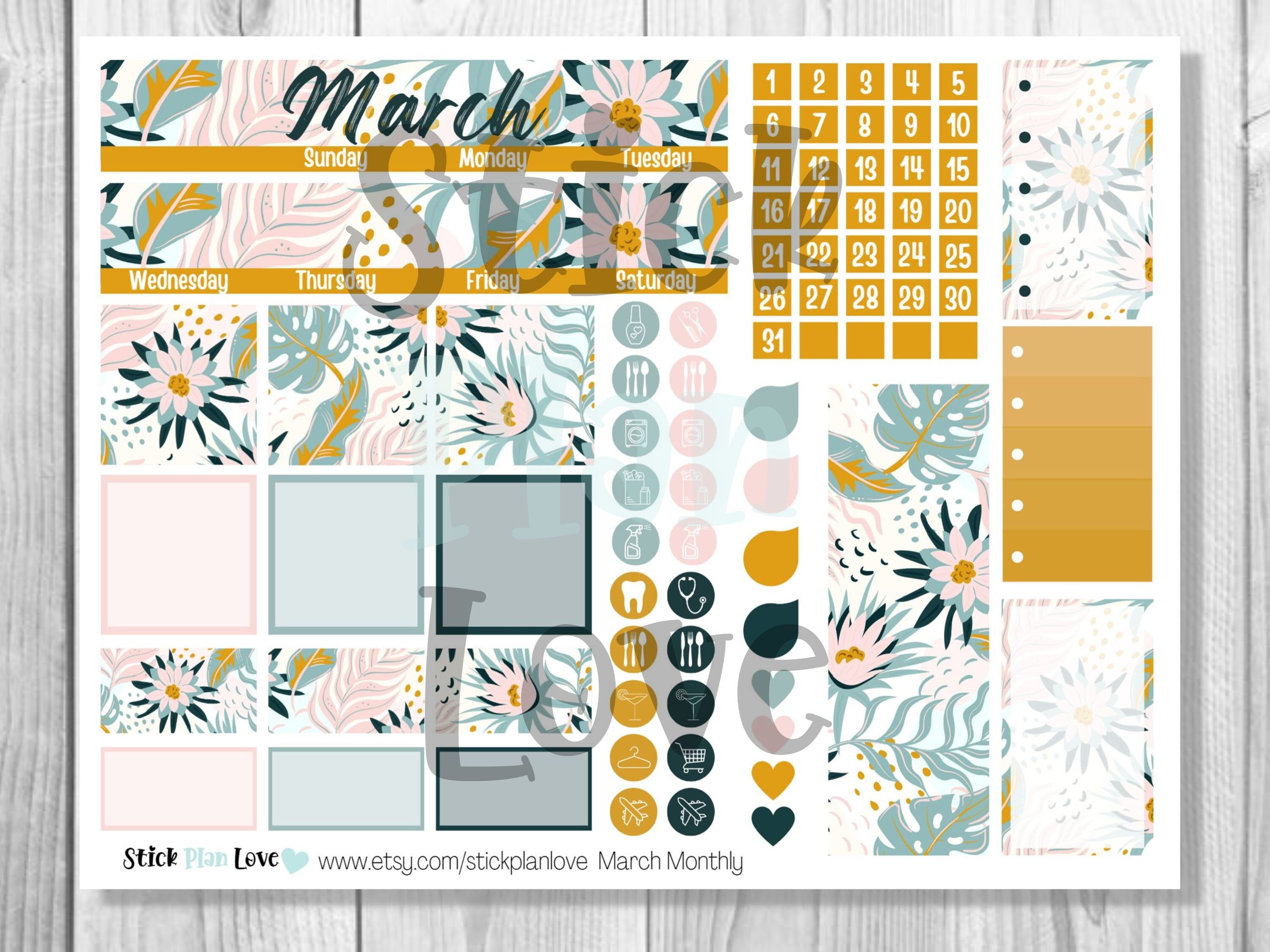 Printable March Monthly, Printable HP Stickers, Printable Stickers ...