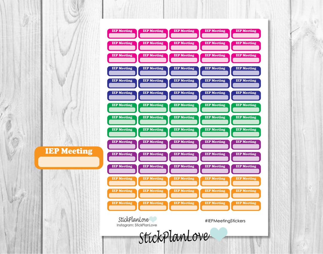 IEP Meeting Stickers, IEP Planner Stickers, Planner Stickers ...