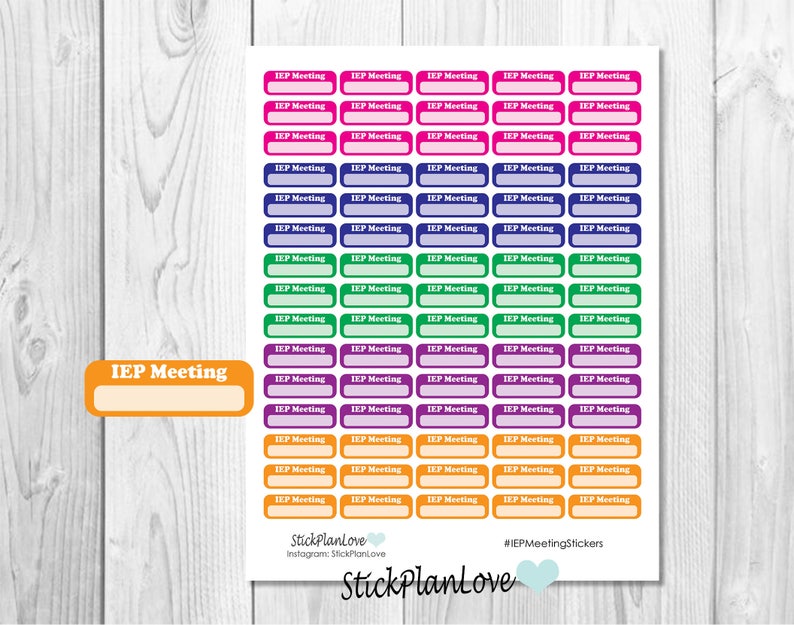 IEP Meeting Stickers, IEP Planner Stickers, Planner Stickers ...