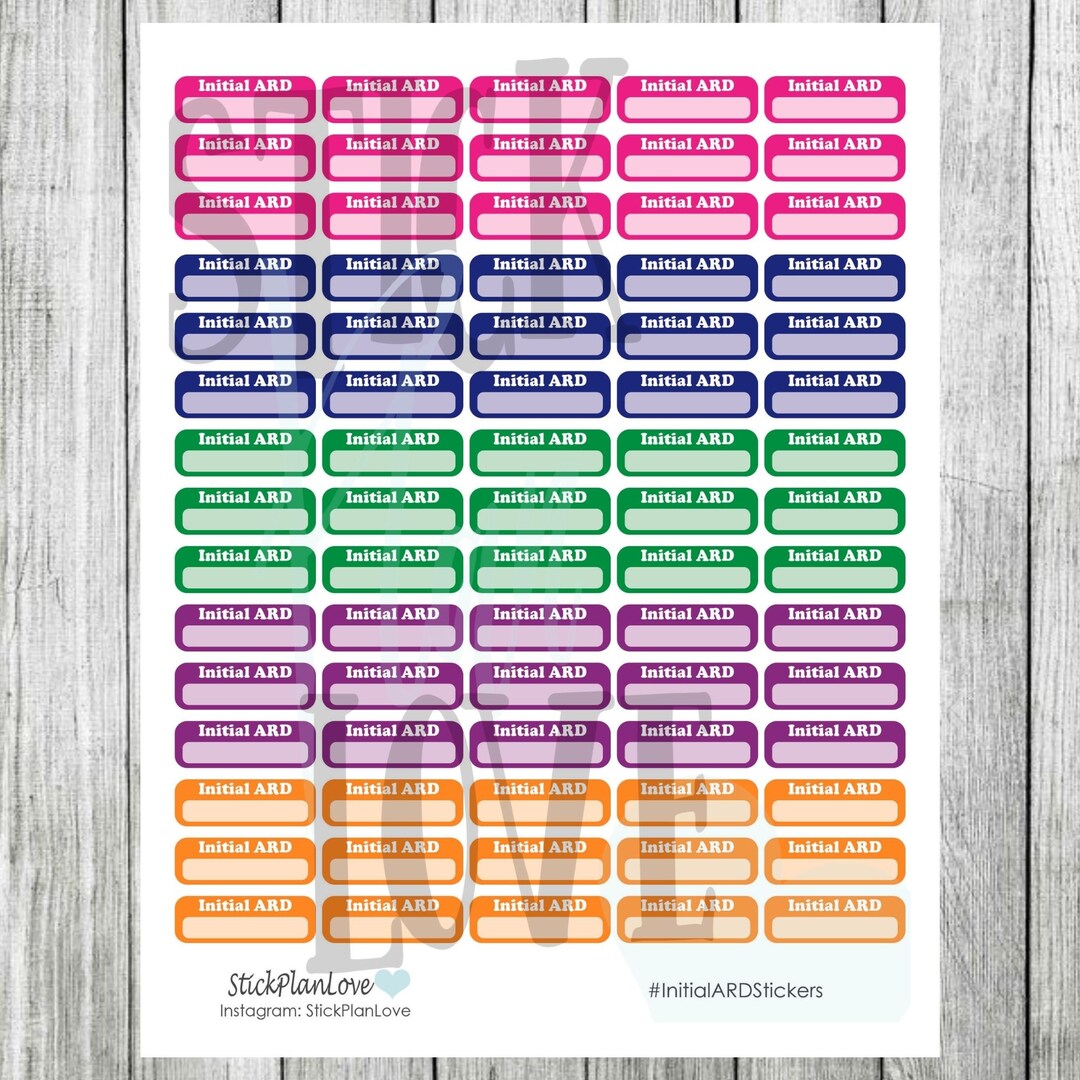 Initial ARD Stickers, ARD Stickers, ARD Meeting Stickers, Teacher ...