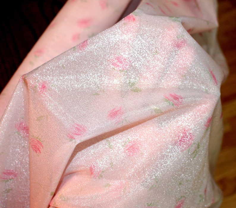 Fabric Stretch Semi Sheer Gliseinette Light Pink Pink Roses - Etsy