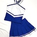 Cheerleader Royal Blue Sparkle Silver White Uniforms Halter Style Front ...