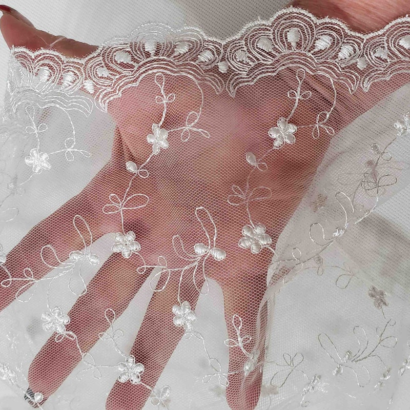 Embroidered Sheer Fabric - Etsy