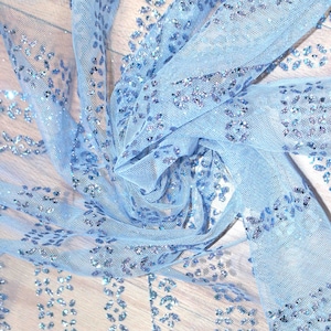 Fabric Mesh Net Light Blue With Glitter Polyester Mesh 56 Inches Wide ...