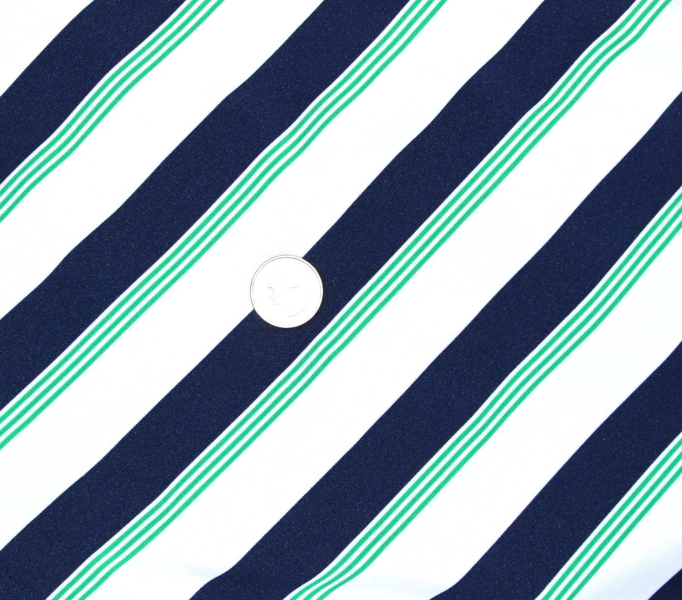 Fabric Stretch Stripe Navy Teal White Vintage Nylon Spandex 4 Way ...
