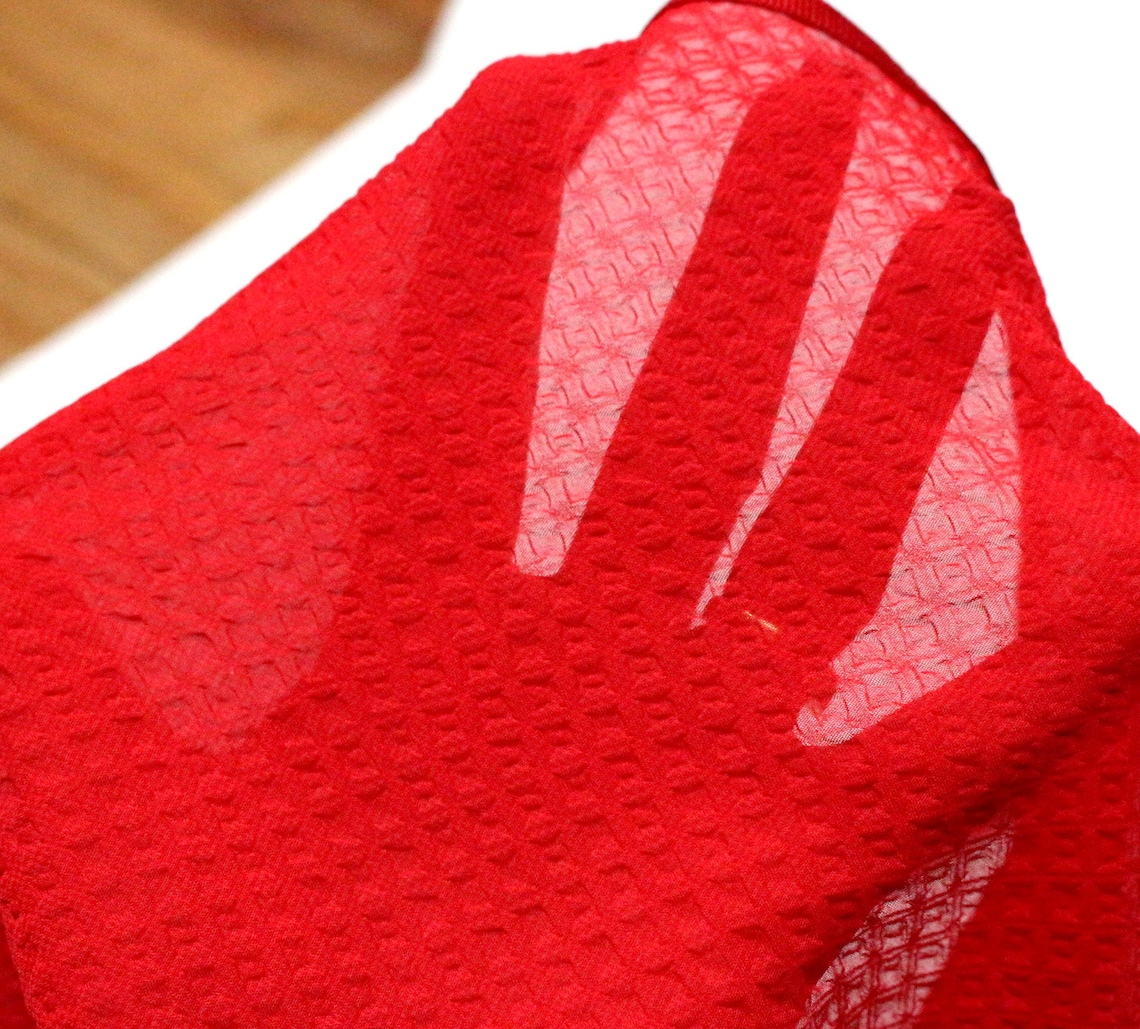 Wrap Skirt Ballet Dance Womens Red Semi Sheer Pucker Chiffon BEAUTIFUL ...