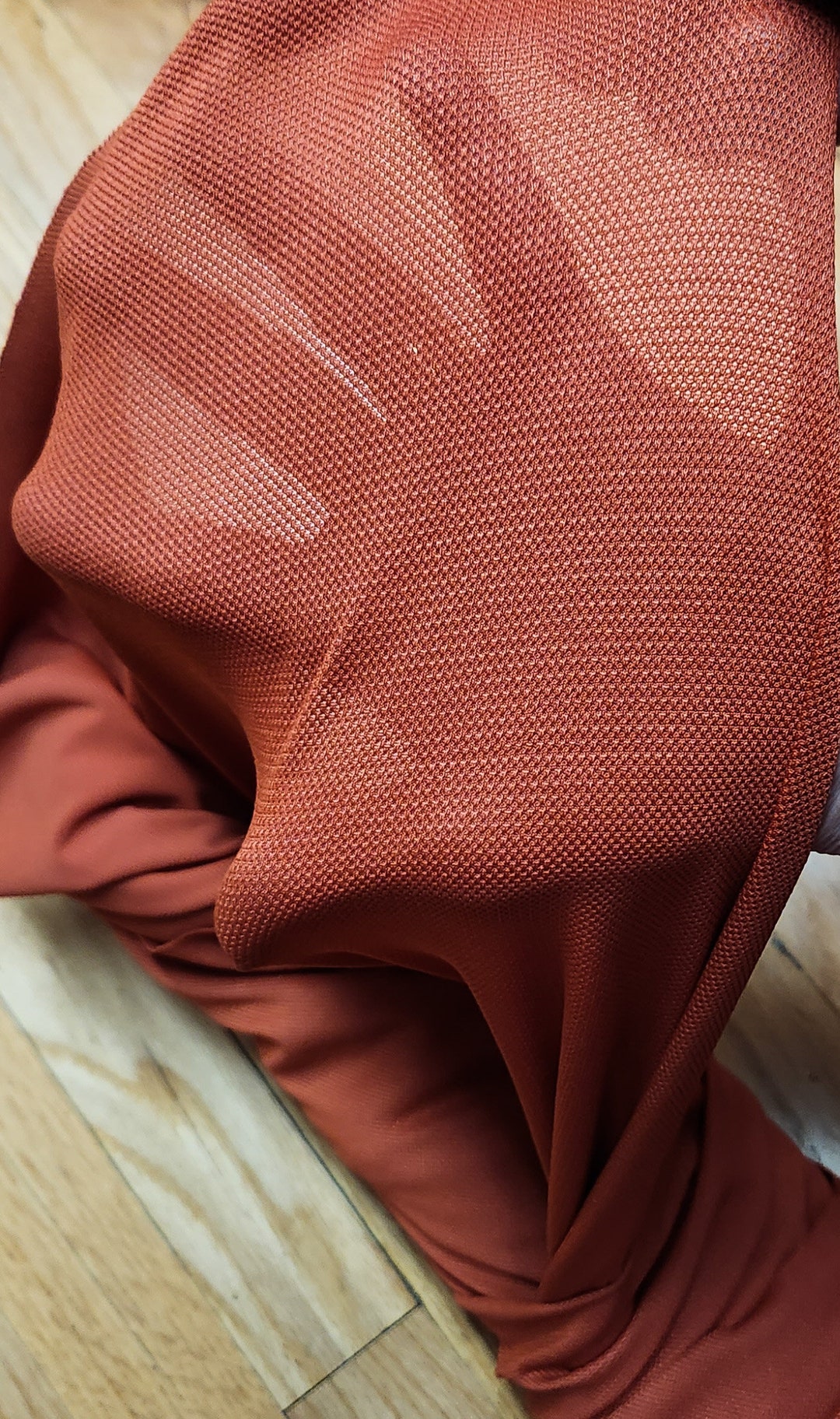 Fabric Spandex Micro Mesh Rust Color 72 Inches Wide Matt Finish ...