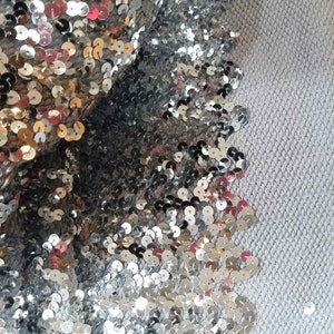 Fabric Shiny Solid REAL Sewn on Sequin for Sewing Costumes Drill Team ...
