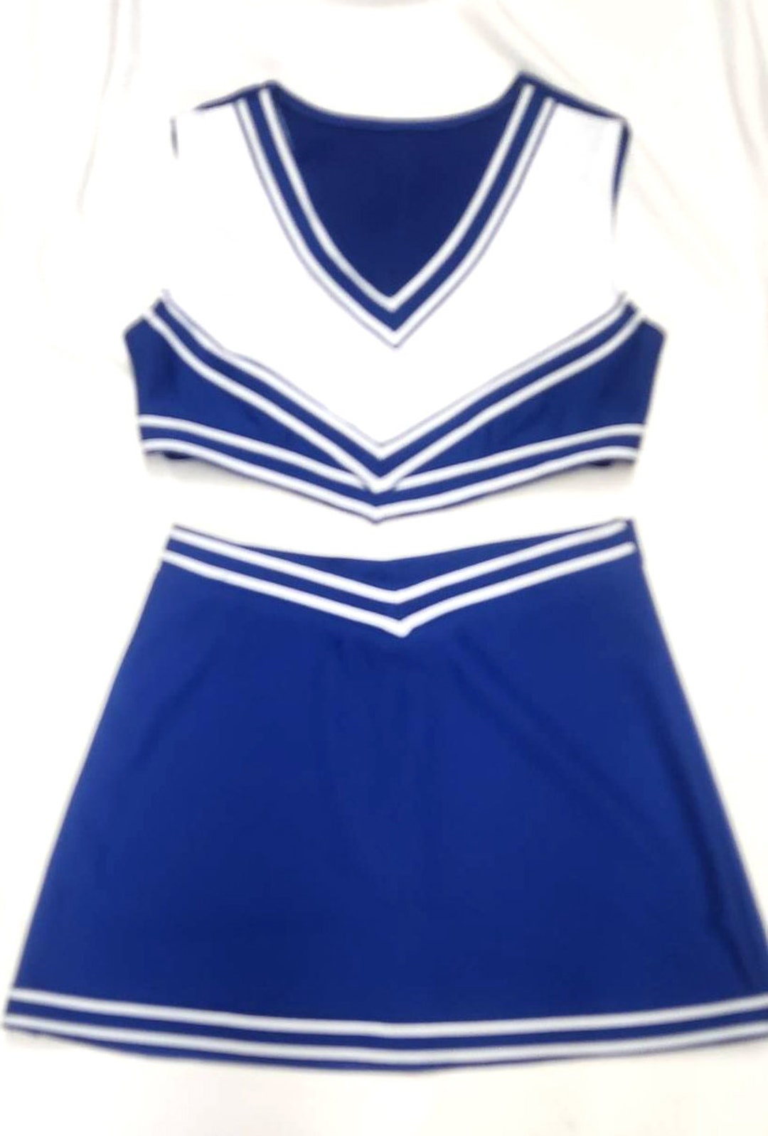 Cheerleader Uniform 2 Piece Adult Midriff and A Line Skirt Royal Blue ...