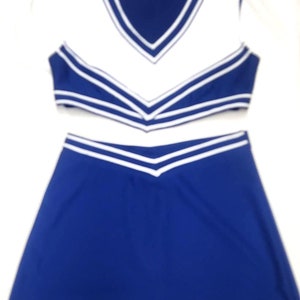 Cheerleader Uniform 2 Piece Adult Midriff and A Line Skirt Royal Blue ...