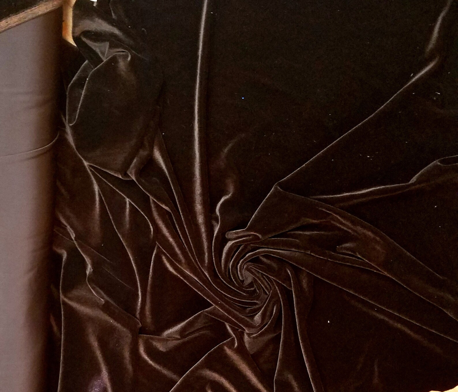 Fabric Velvet 4 Way Stretch Deep Brown Luxury Velvet Polyester Spandex ...