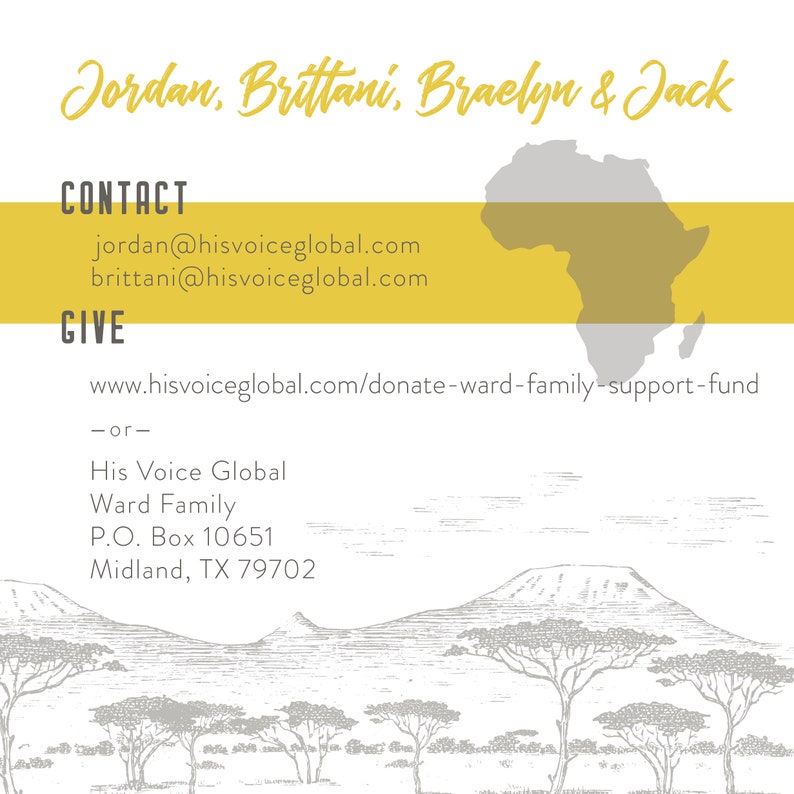 Photo Missionary Prayer Cards Missions Announcement Card - 4 X 4 Inch ...