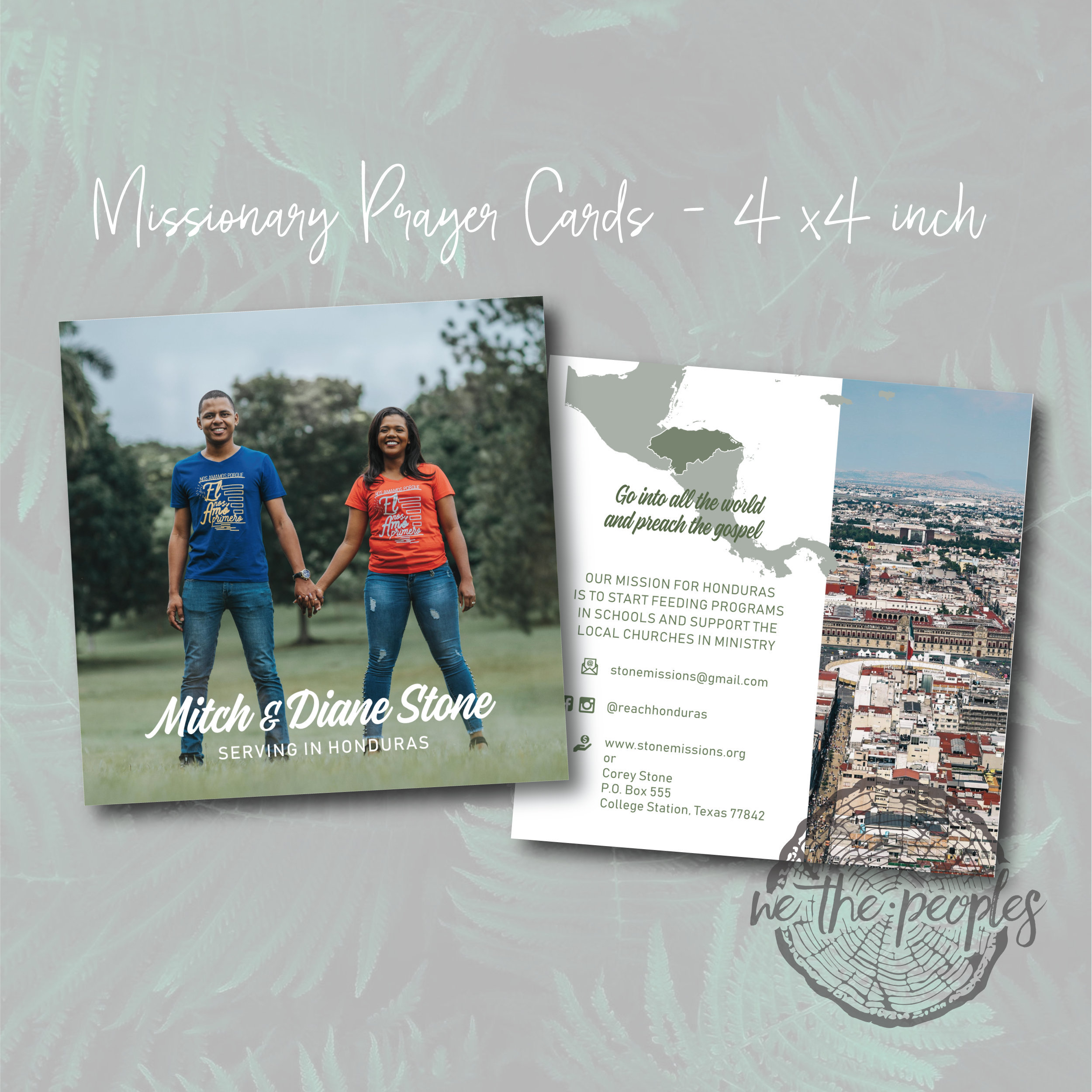 Photo Missionary Prayer Cards Missions Announcement Card- 4 X 4 Square ...
