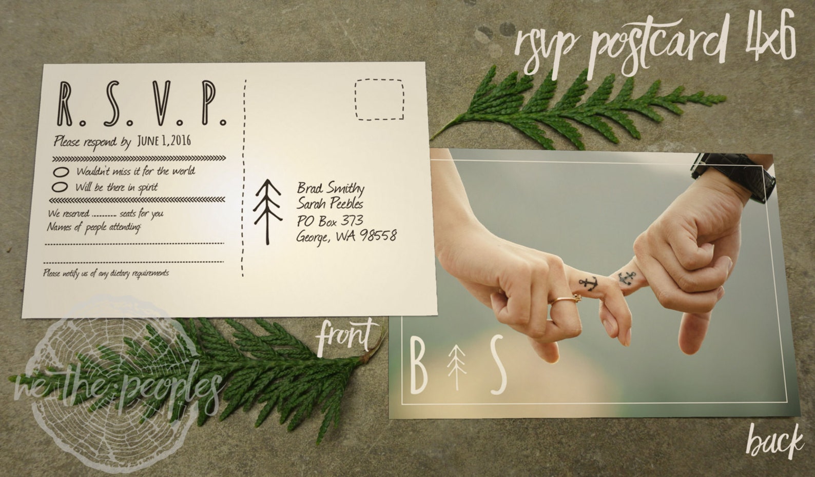 Print Rustic Mountain Wedding Invitation with RSVP - Etsy