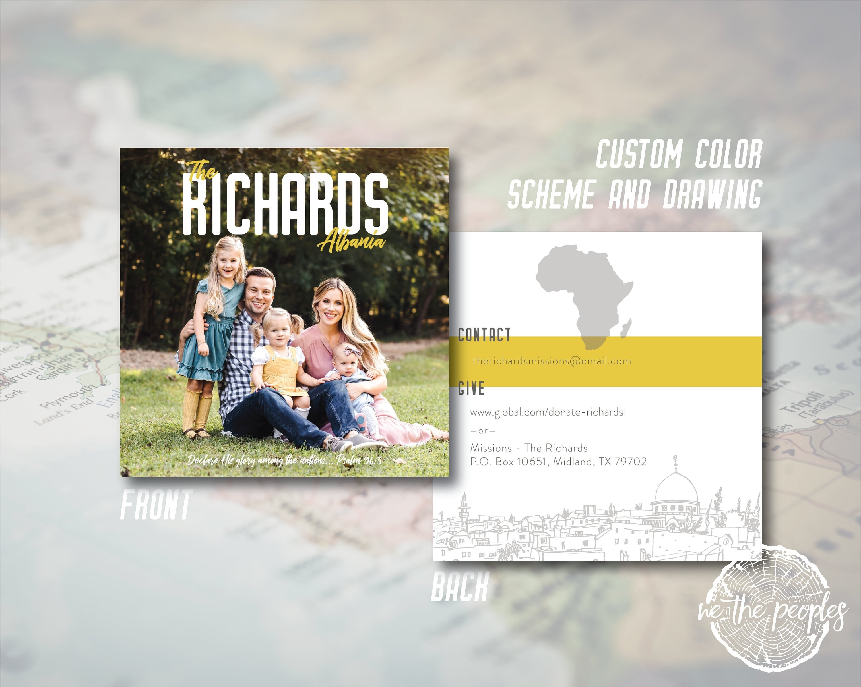 Photo Missionary Prayer Cards Missions Announcement Card - 4 X 4 Inch ...