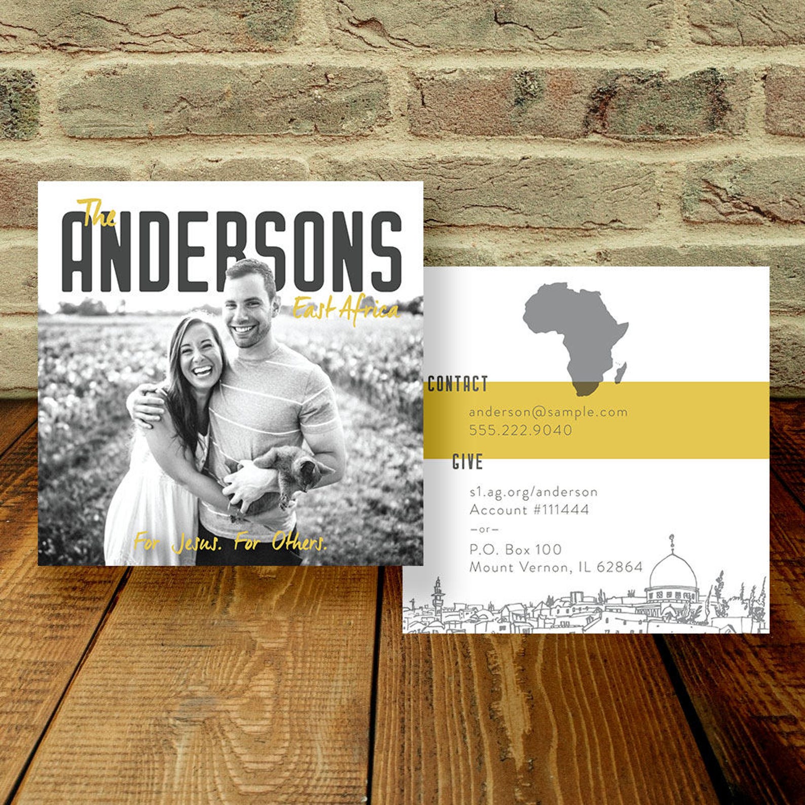 Photo Missionary Prayer Cards Missions Announcement Card - 4 X 4 Inch ...