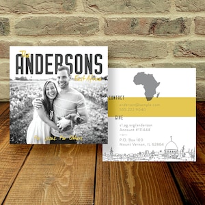 Photo Missionary Prayer Cards Missions Announcement Card - 4 X 4 Inch ...