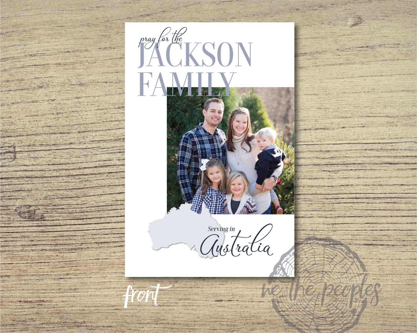 Classy Photo Missionary Prayer Cards Missions Announcement Card - 4 X 6 ...