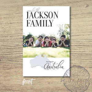 Classy Photo Missionary Prayer Cards Missions Announcement Card - 4 X 6 ...