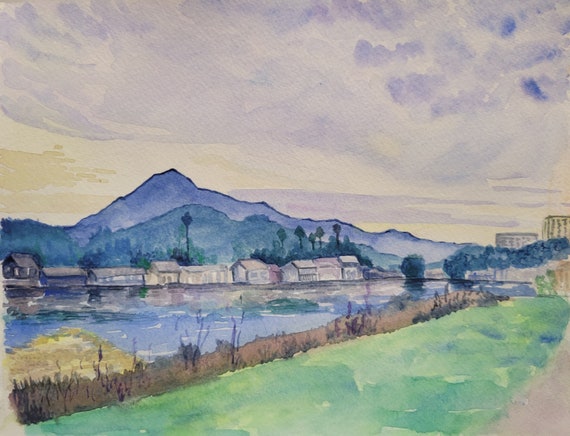 Mount Tamalpais in Marin California Original Watercolor | Etsy