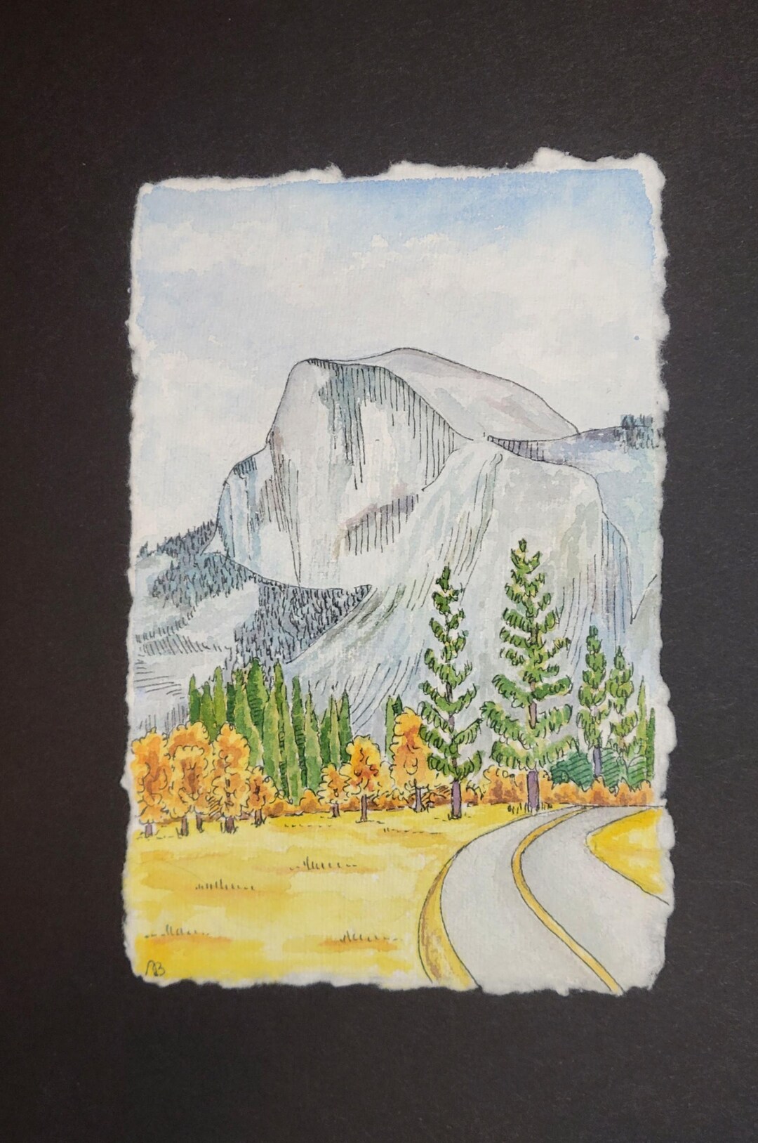 Original Watercolor Painting of Half Dome in Yosemite in California 4x6 ...