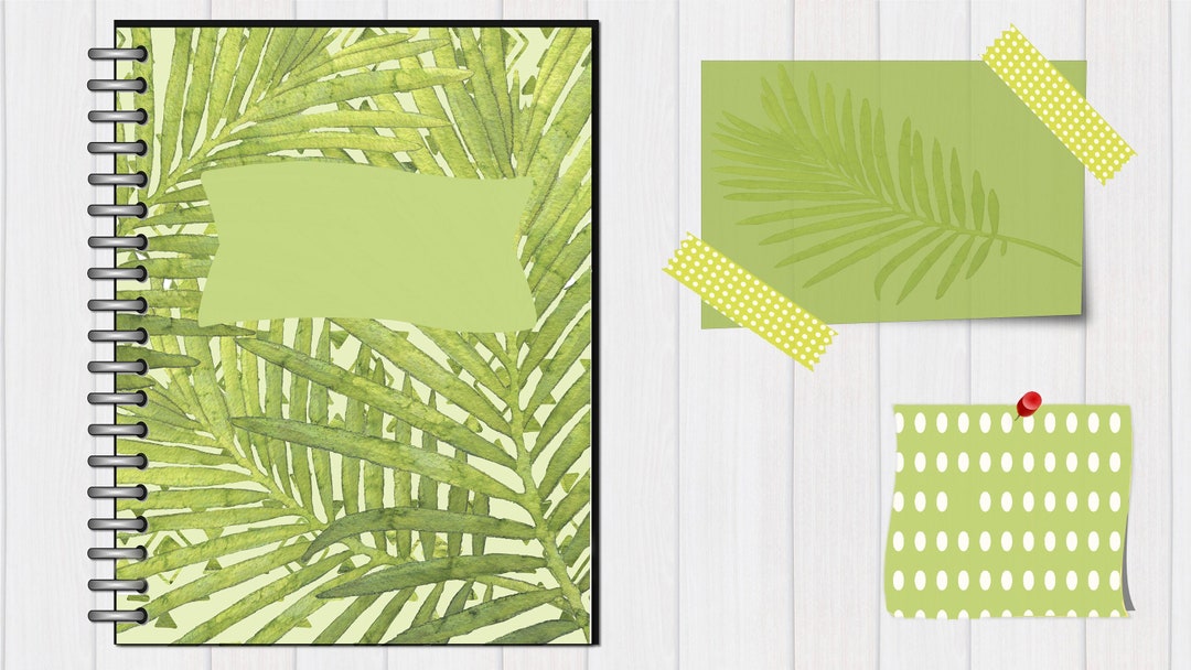 Watercolor Palm Leaf Digital INB or Planner | Instant Download ...