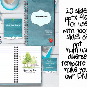 Blue Watercolor Themed Digital Interactive Notebook Template | Instant ...