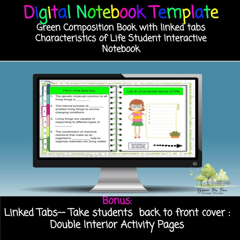 Digital Notebook Template Digital Teacher Planner Digital Journal ...