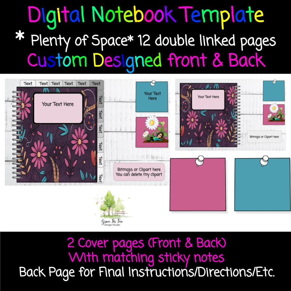 Digital Notebook Template Digital Teacher Planner Digital Journal ...