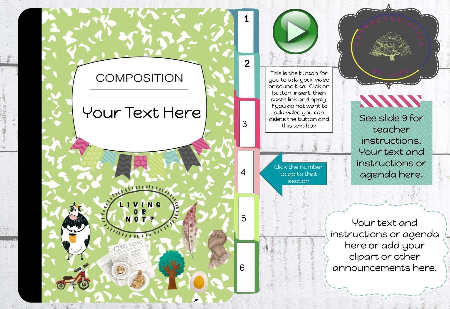 Digital Notebook Template Digital Teacher Planner Digital Journal ...