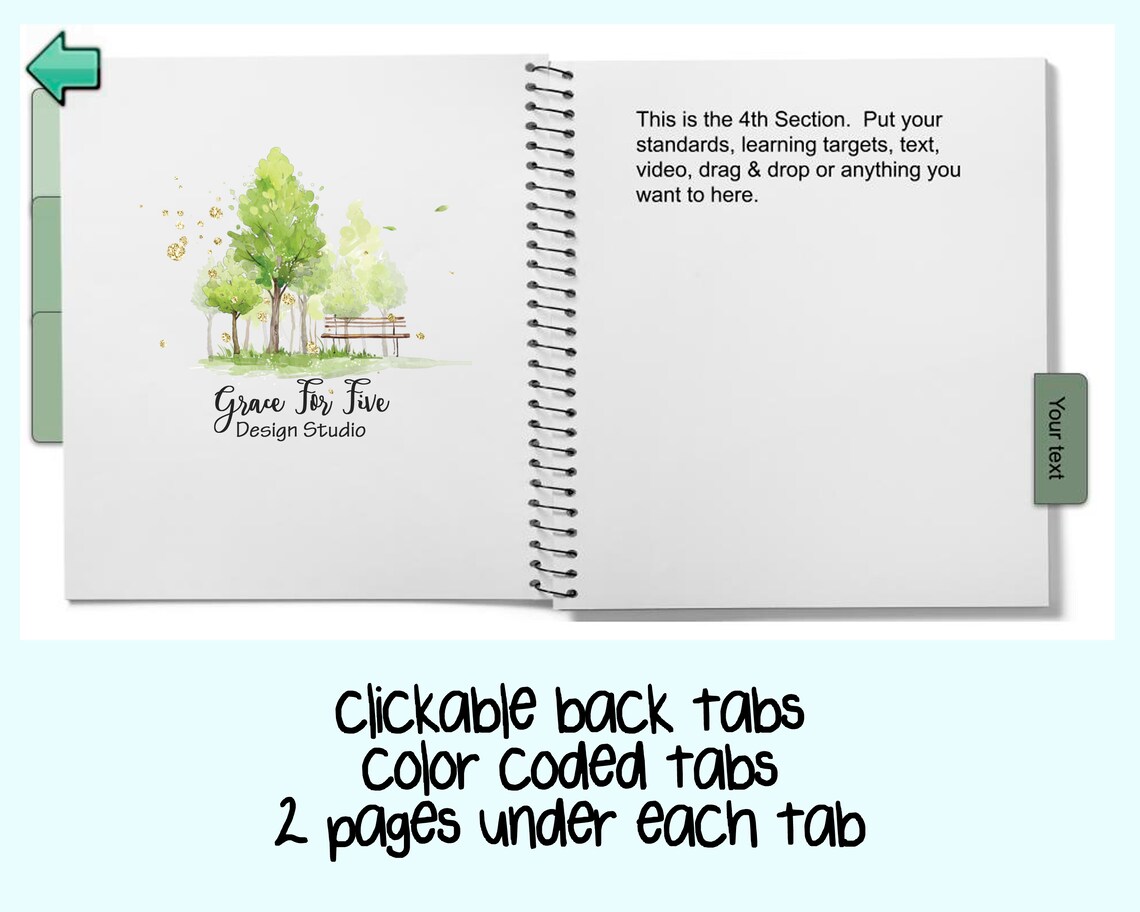 Eucalyptus Themed Digital Interactive Notebook Template | Teacher ...