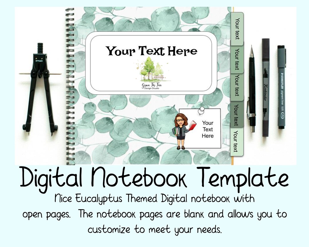 Eucalyptus Themed Digital Interactive Notebook Template | Teacher ...