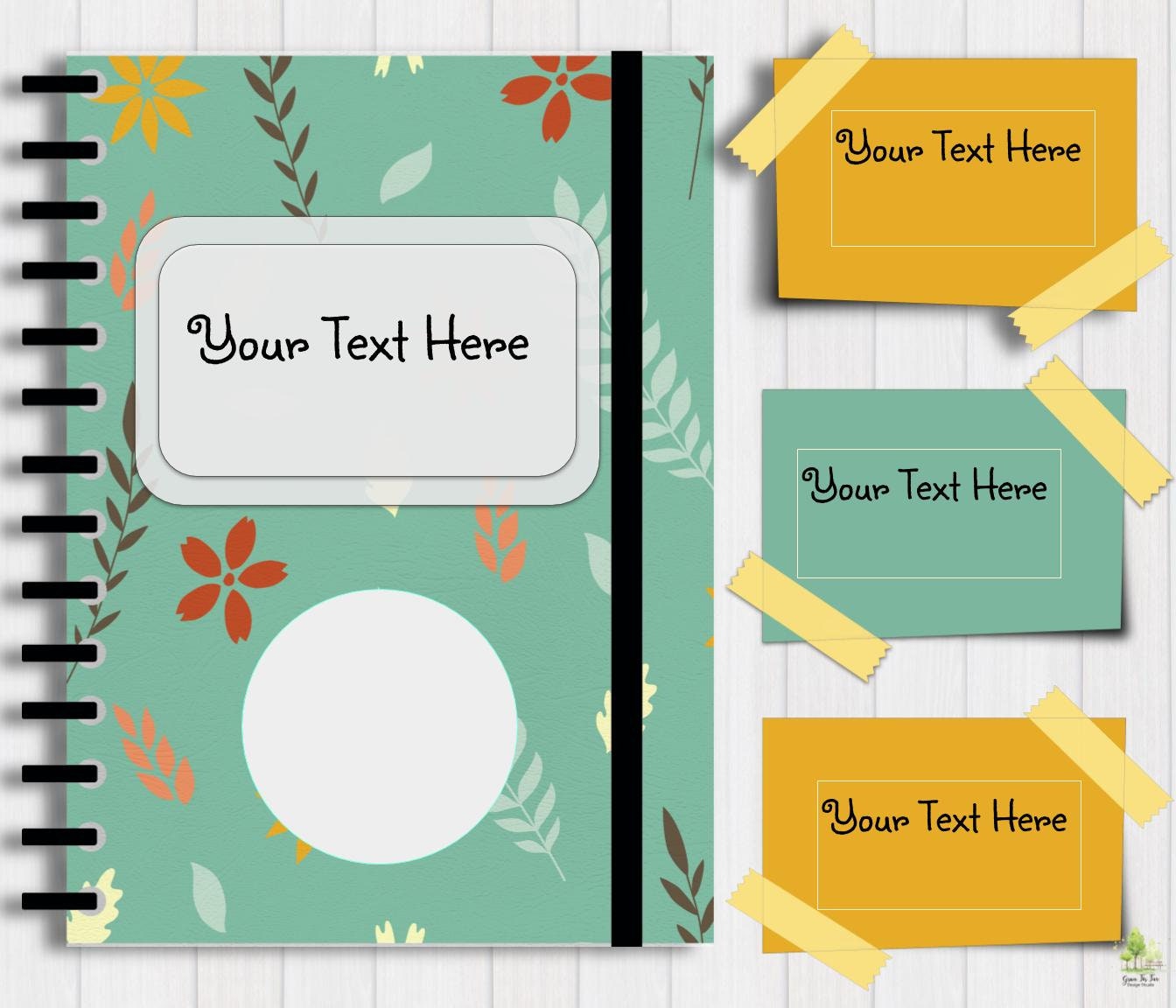 Teal Fall Themed Digital Notebook Template Digital Journal Digital ...