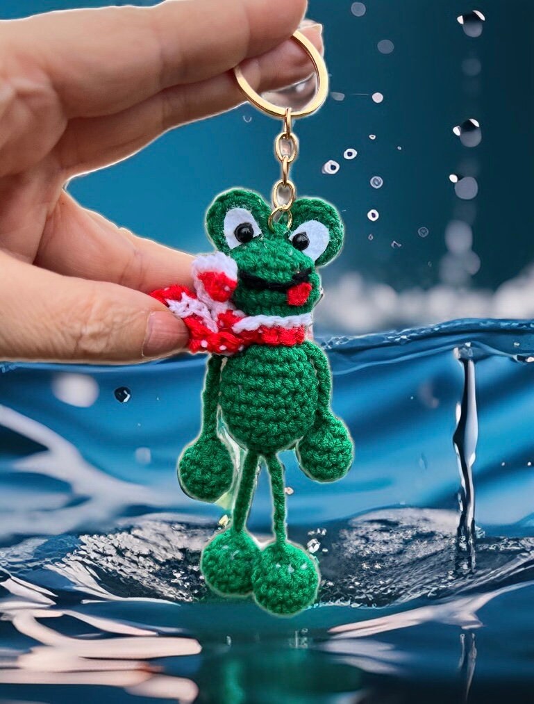 Mini Crochet Frog Keychain Pattern, Amigurumi Frog Crochet Pattern, Crochet Frog Keyring Crochet ...