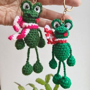 Mini Crochet Frog Keychain Pattern, Amigurumi Frog Crochet Pattern ...