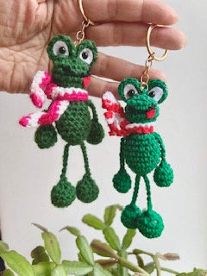 Mini Crochet Frog Keychain Pattern, Amigurumi Frog Crochet Pattern ...