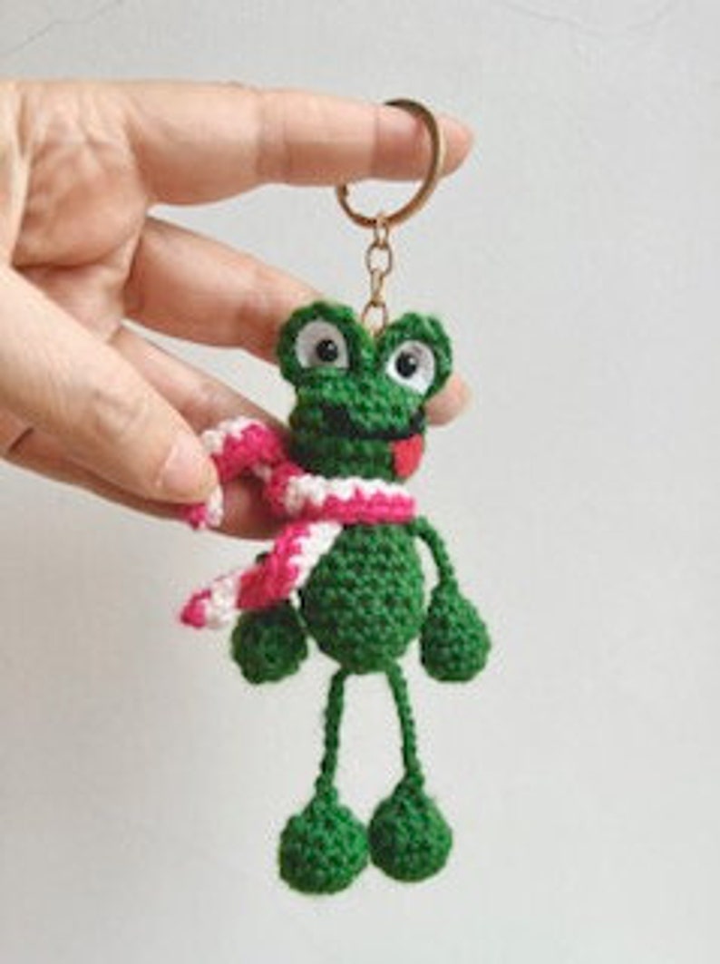 Mini Crochet Frog Keychain Pattern, Amigurumi Frog Crochet Pattern ...