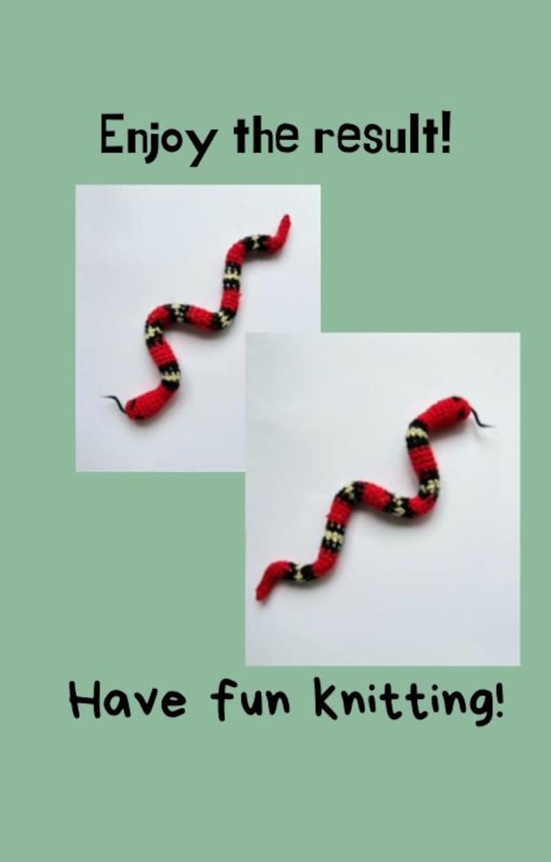 Crochet PATTERN Coral Snake | Crochet Bracelet Snake Amigurumi Pdf in ...