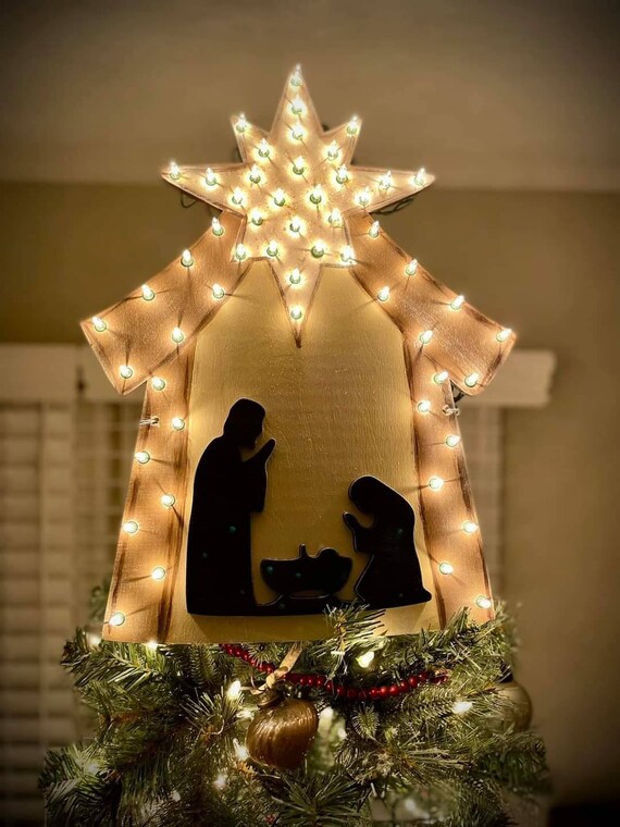 Nativity Tree Topper Lighted | Etsy