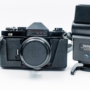 Excellent KODAK-CHINON Cs SLR Camera, 55mm F1.7 Lens, Vivitar External ...