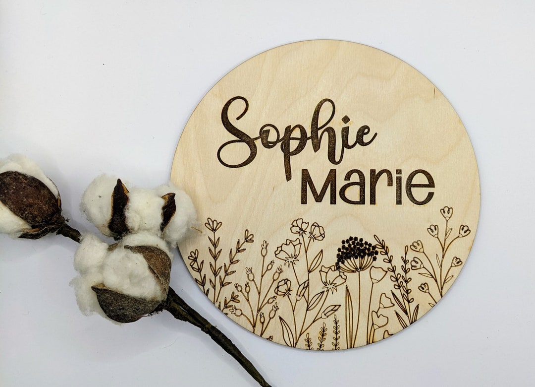 Wildflowers Name Sign Announcement - Etsy