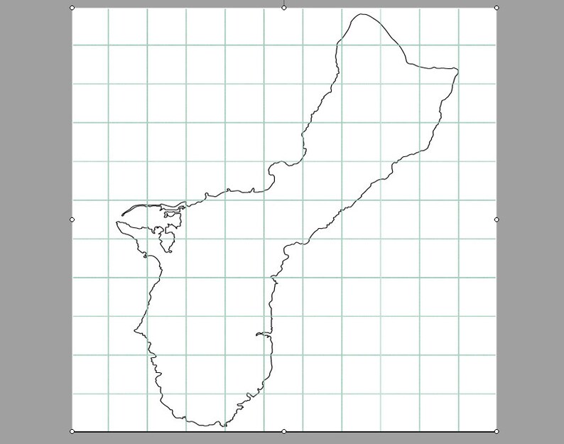 Guam Island Outline Digital Download | PNG | 300 Dpi | 7800 X 7800 | 0. ...