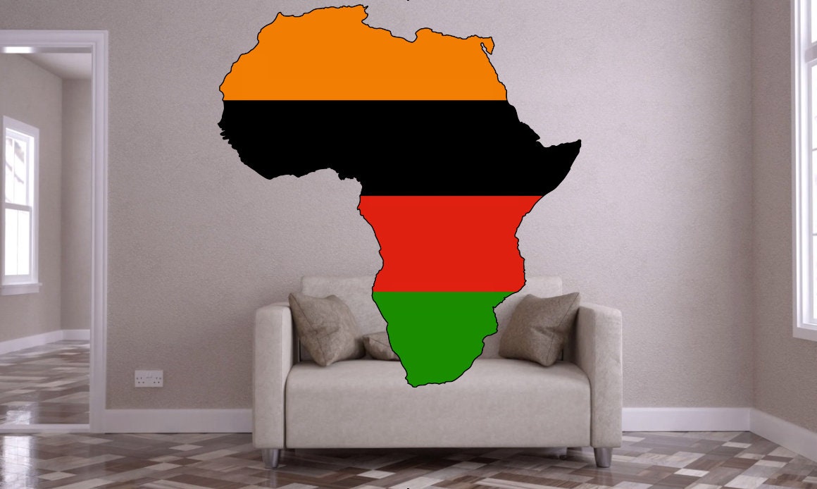 Africa Outline Colors Digital Download | PNG | 300 Dpi | 7408 X 7800 ...