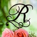 R Letter Wedding Cake Toppers Initial Cake Topper Personalised Wedding ...