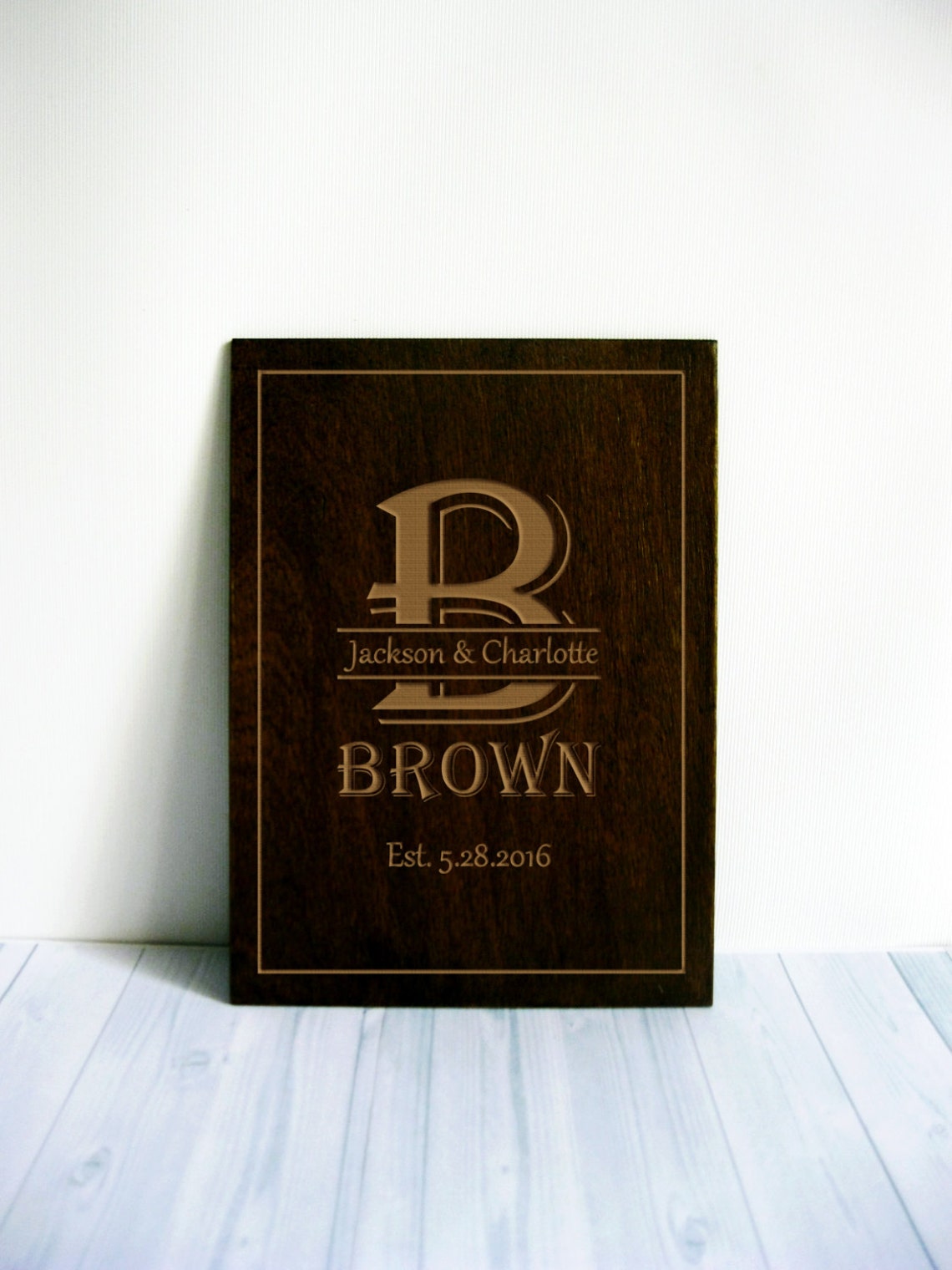 Monogrammed Wood Wedding Gift Personalized Gift Monogram First - Etsy